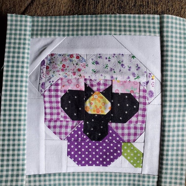 Pansy Flower Spring Garden Quilt Block Pattern PDF - Includes ...