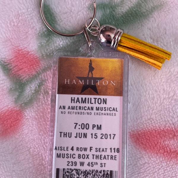 Hamilton Broadway Musical Ticket Keychain - Etsy