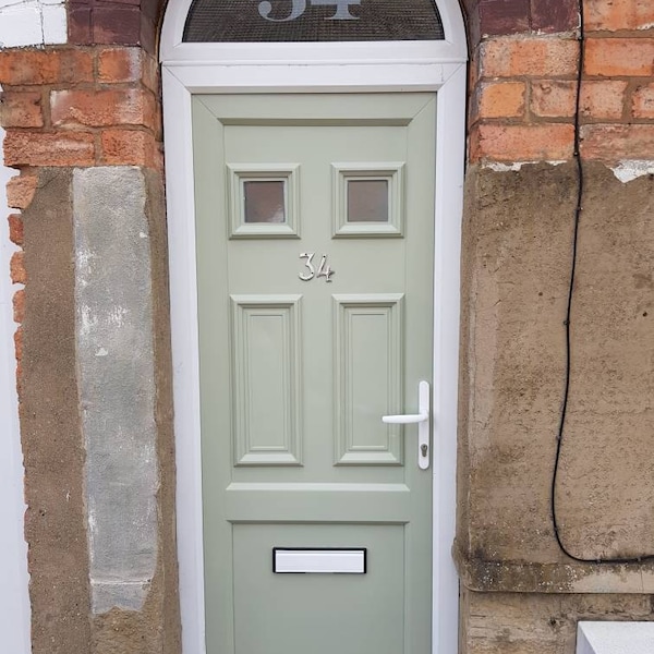 Traditional House Door Number Victorian Frosted Etched Vinyl Sticker ...