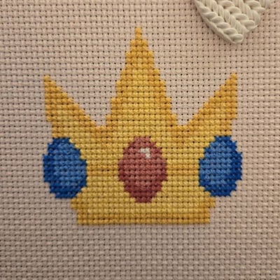 Princess Peach Cross Stitch Pattern, Super Mario Stitch Pattern, Pink ...