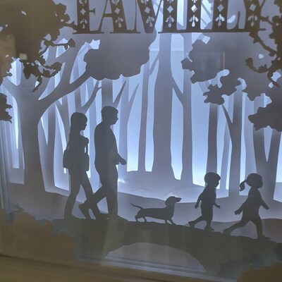 Family Shadow Box Svg, Personalized Shadow Box Template, Family Light ...