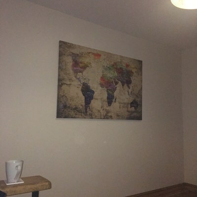 Multi Panel World Map Wall Art Decor Silver World Map Print World Map ...