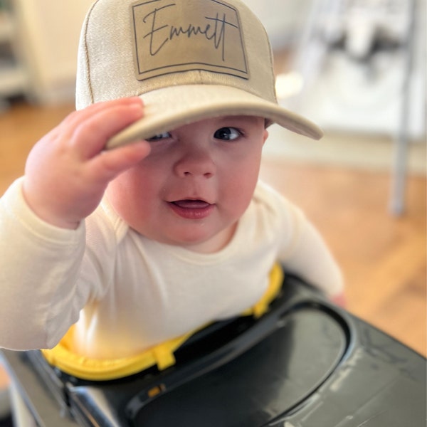 Name Hat Personalized Infant Hat Custom Kid Hat With Name Hat Leather ...