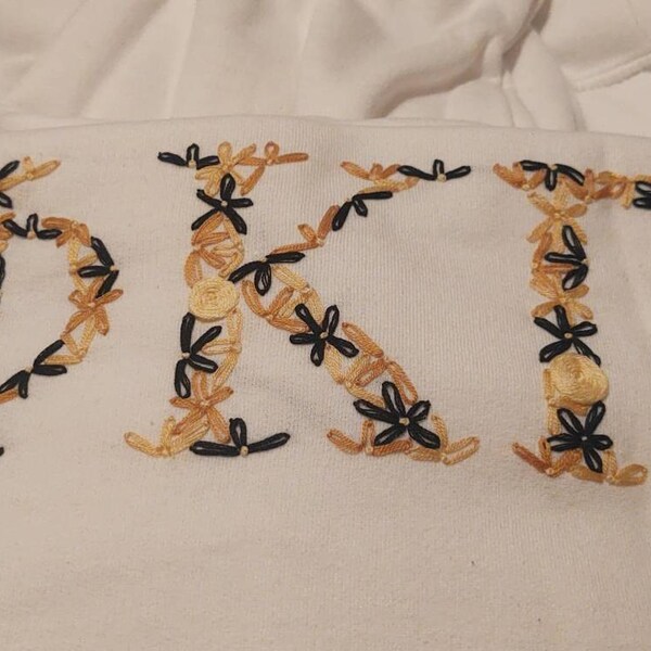 Greek Letter Embroidery / Embroidered Crewneck/ Sorority Letters ...
