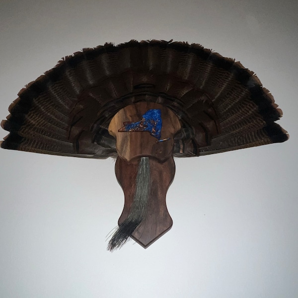 Turkey Fan Tail and Beard Plaque All Wood - Etsy