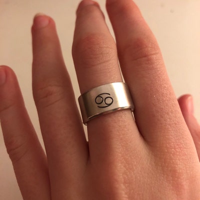 Zodiac Sign Rings / Hand Stamped Metal Ring / Secret Message - Etsy