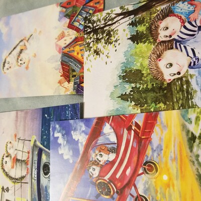 Autumn Postcard Hedgehog Postcard Cute Custom Postcard Card - Etsy