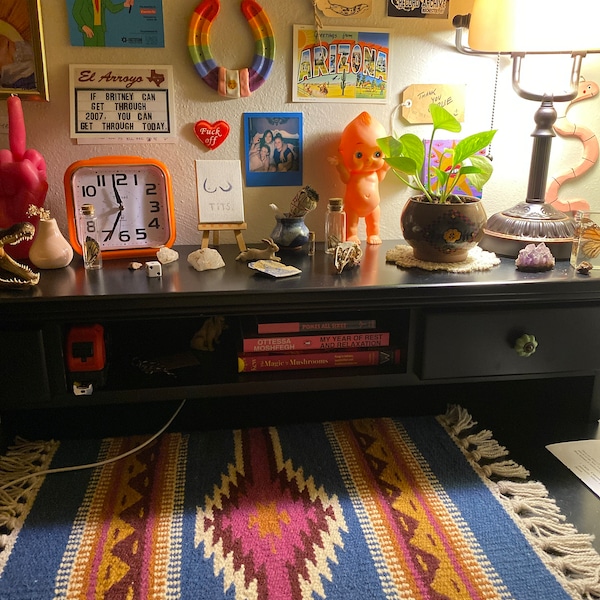 Woven Wool Table Rugs, Choose Your Color 20" X 10" Boho Aztec House ...