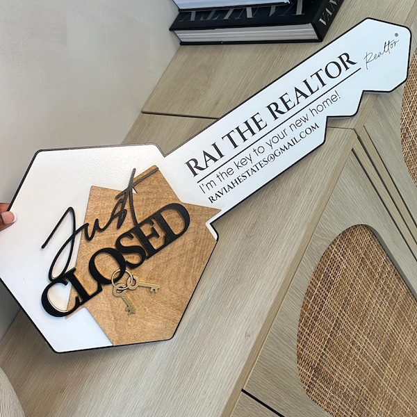 Mirrored Sold Sign Gold, 3D Closing Custom, Sold Real Estate Agent Key ...