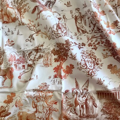 Toile Greek Myth Brown Fabric Greek Myth Toile by Vinpauld - Etsy