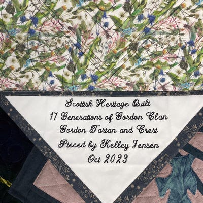 Custom Quilt Labels Set of 5 Personalized Embroidered Corner Quilt ...
