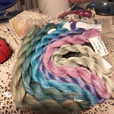 FINE COTTON, Hand Dyed Embroidery Thread, Cotton Thread, Cotton Yarn ...