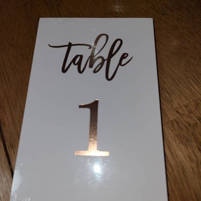 PRINTED Premium GOLD Foil Wedding Table Numbers, 4x6 Calligraphy Foil ...