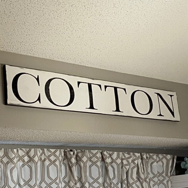 Cotton Sign / You Pick Size /farmhouse Sign / Hand Painted Distressed ...