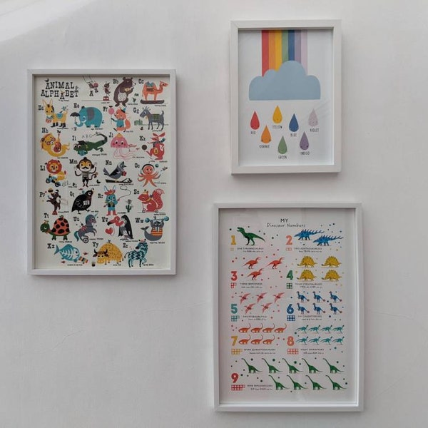 Dinosaur Numbers Print, Dino Theme Bedroom Poster- Can Be Personalised ...