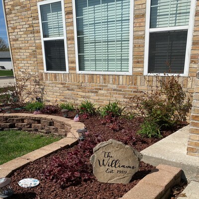 Script Name Stone Engraved Rock Personalized Garden Stone House Entry ...