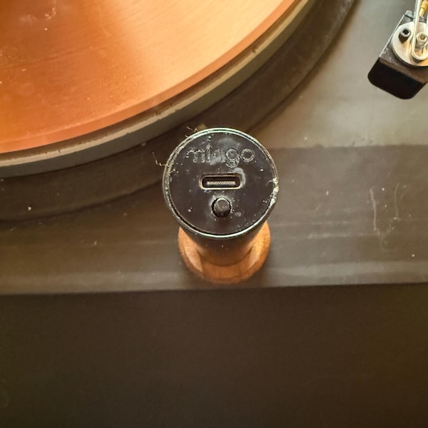 Long Brass LED Light for High Platter Vinyl Record Players Rechargeable ...