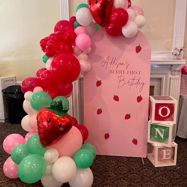 Berry First Birthday Decal Happy Birthday Party Backdrop First Birthday ...