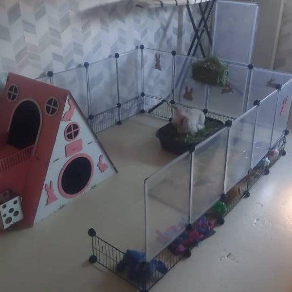Modern Two-story Rabbit House: Indoor Bunny Castle - Etsy