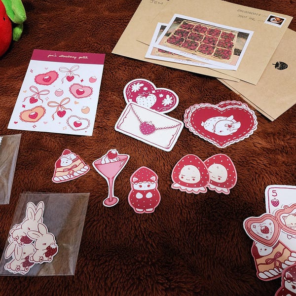 Strawberry Buddy Vinyl Sticker | Waterproof, Cute Stickers, Laptop ...