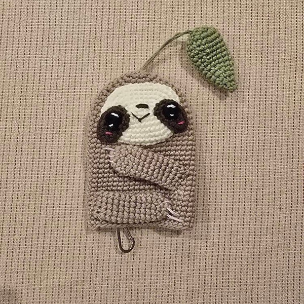 Sloth Key Cover Crochet Pattern PDF, Cozy Amigurumi Animal Key Holder ...
