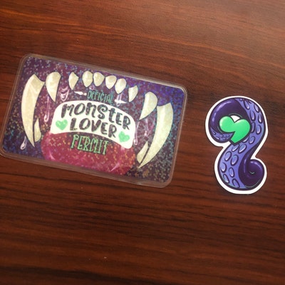 Monster Lover/ Fker Permit Laminated Holographic - Etsy