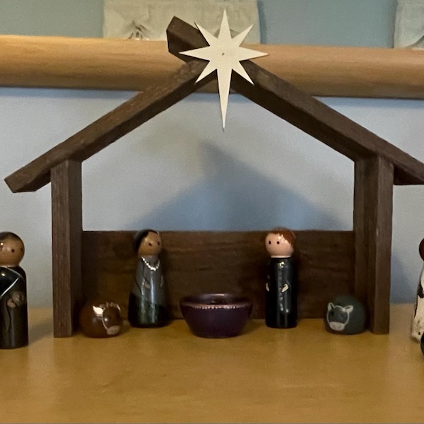 Rustic Handmade Western Red Cedar Wood Christmas Nativity Stable Manger Creche - Etsy