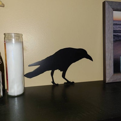 Crow Metal Wall Art, Raven Metal Sign, Raven Miniature, Crow Art, Raven ...