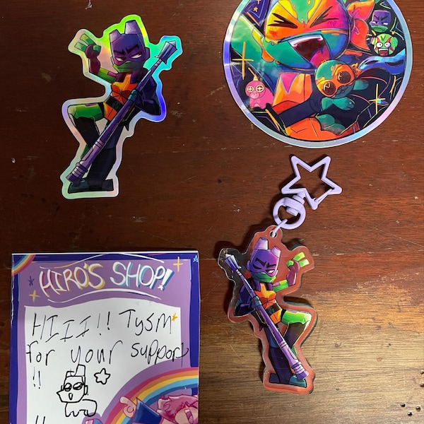ROTTMNT Holographic Keychains- Raph, Leo, Mikey, Donnie, - Etsy
