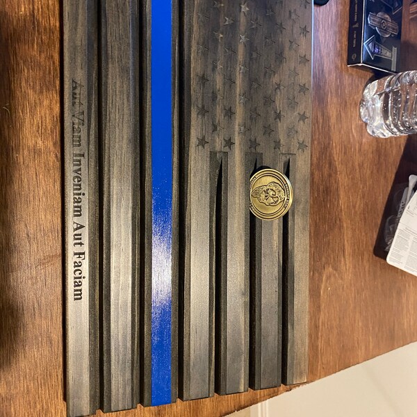 Thin Blue Line Challenge Coin Display - Personalized - Etsy