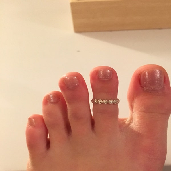 Dainty Toe Ring, Sterling Silver Toe Ring, Toe Ring, Beaded Toe Ring ...