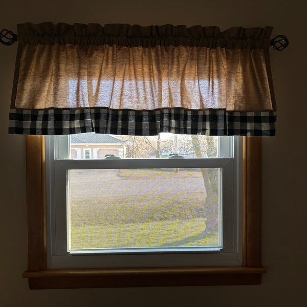 Black and White Buffalo Check Valances Homespun Valance Farmhouse ...