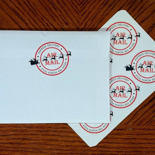 Christmas Stickers Air Mail Express Delivery North Pole Stickers ...