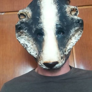 Paper Mache Honey Badger Mask Badger Costume - Etsy