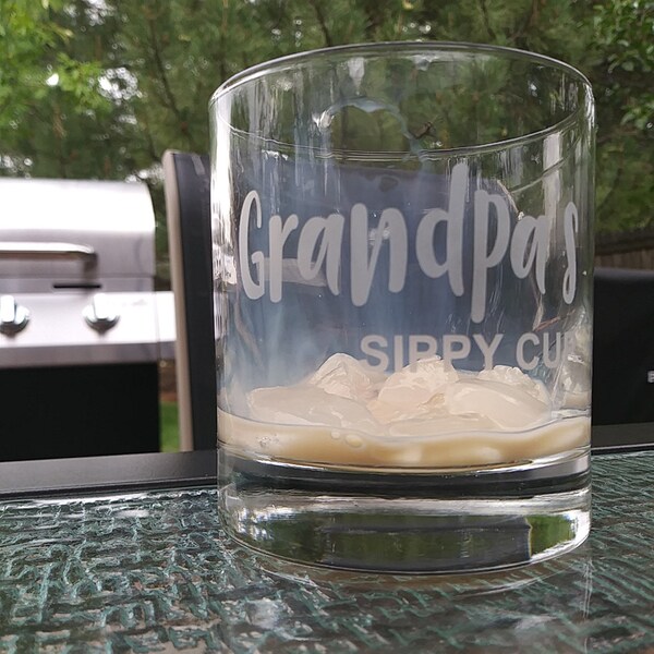 Grandpa's Sippy Cup Whiskey Glass Rocks Glass Gift for Grandpa - Etsy