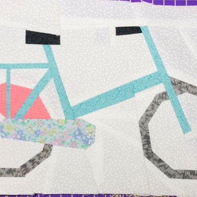 Bicycle Paper Piecing Pattern Quilt Block Pattern - Etsy