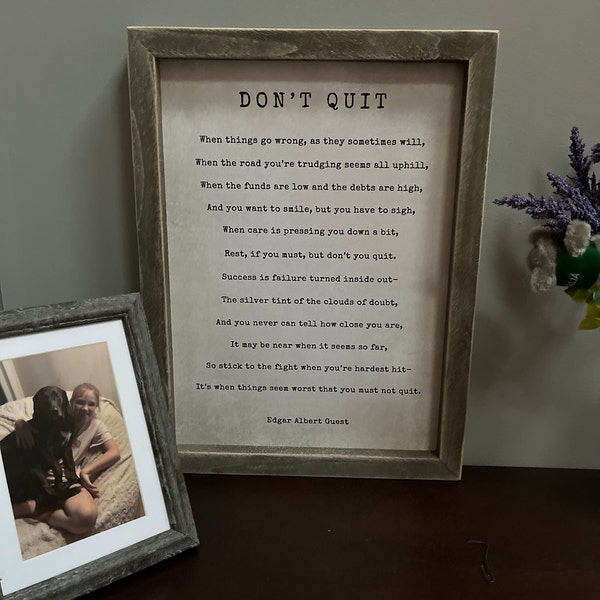 Personalized, Book Quote Sign, Framed Book Quote Wall Art, Farmhouse ...