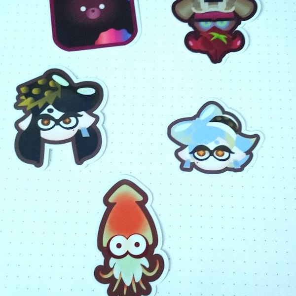 Splatoon Inspired Fan-art Badge Stickers + HOLOGRAPHIC -idols, Shops - Etsy