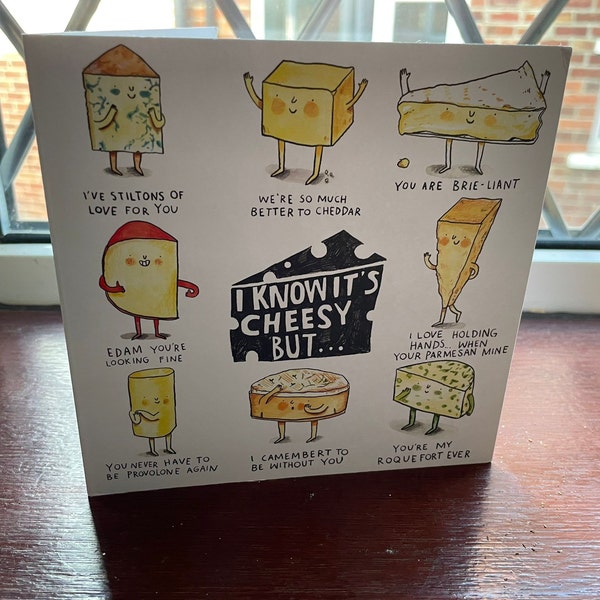 I Know It’s Cheesy But… Funny Cheese Pun Love Card – Romantic ...