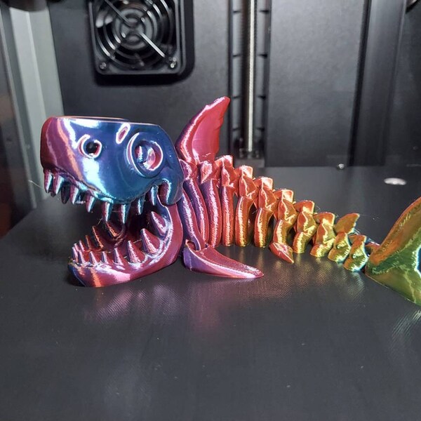 Flexi Factory Print-in-place Skeleton Shark 3D STL and 3MF Files for ...