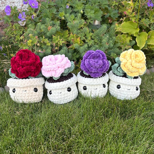 Mini Potted Flower Friends PDF Crochet Pattern crochet Flowers ...