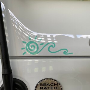 Ocean Decal Sun Decal Wave and Sun Decal Beach Decal Wave Sticker Car ...