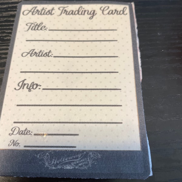 ATC Card Backs Printable DIY Artist Trading Card Info ATC Backs Vintage ...