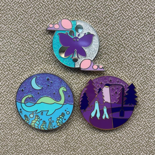 1.5" Kawaii Cryptid Enamel Pins - Moth Man, Bigfoot, Fresno ...