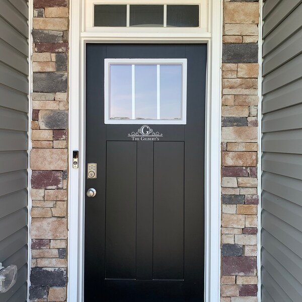 Custom Monogram Initial Door Decal Family Name Monogram Front Door ...