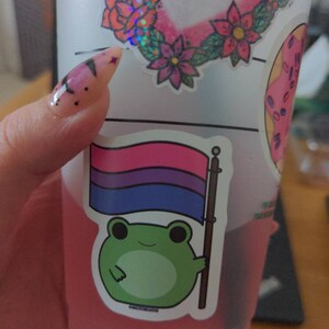 LGBTQ Frog Holding Pride Flag Sticker Pride Frog Sticker Lgbt Sticker ...