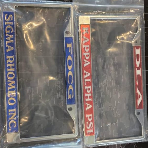 Custom Fraternity and Sorority Greek Acrylic License Plate Frame - Etsy