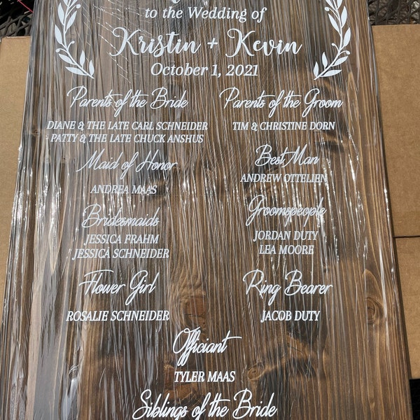 Bridal Party Sign | Wedding Program Sign |wedding Welcome Sign ...