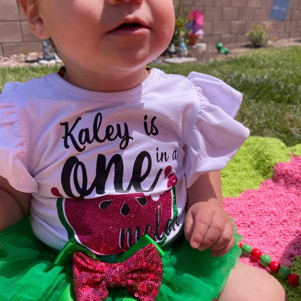 Watermelon Birthday Outfit, Personalized Birthday Outfit, Watermelon ...
