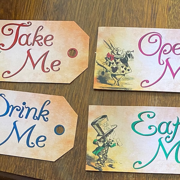 Eat Me Tags ~ Drink Me Tags ~ Take Me Tags ~ Open Me Tags ~ (alice and ...